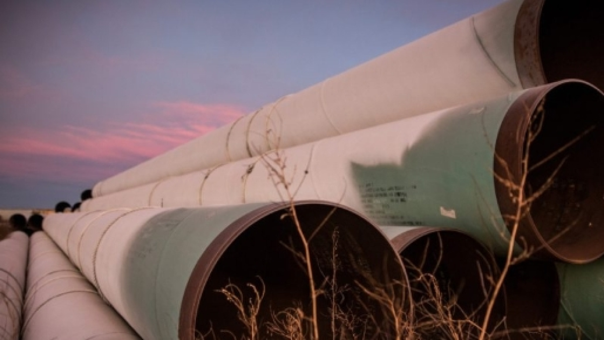 A fatigued-looking Donald Trump issues a permit to build the Keystone ...