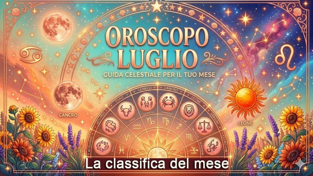 Oroscopo luglio 2026 con la classifica del mese: 1°Ariete, in ripresa l ...